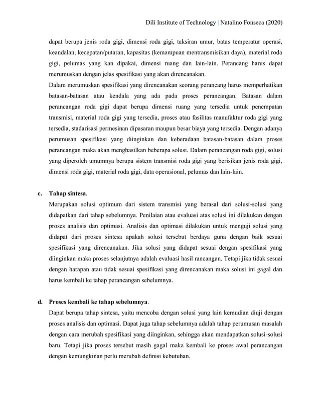 Roda gigi dan Proses Perancangan | PDF