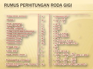 Roda gigi umum (nomenklatur) dan klasifikasi roda gigi | PPTX