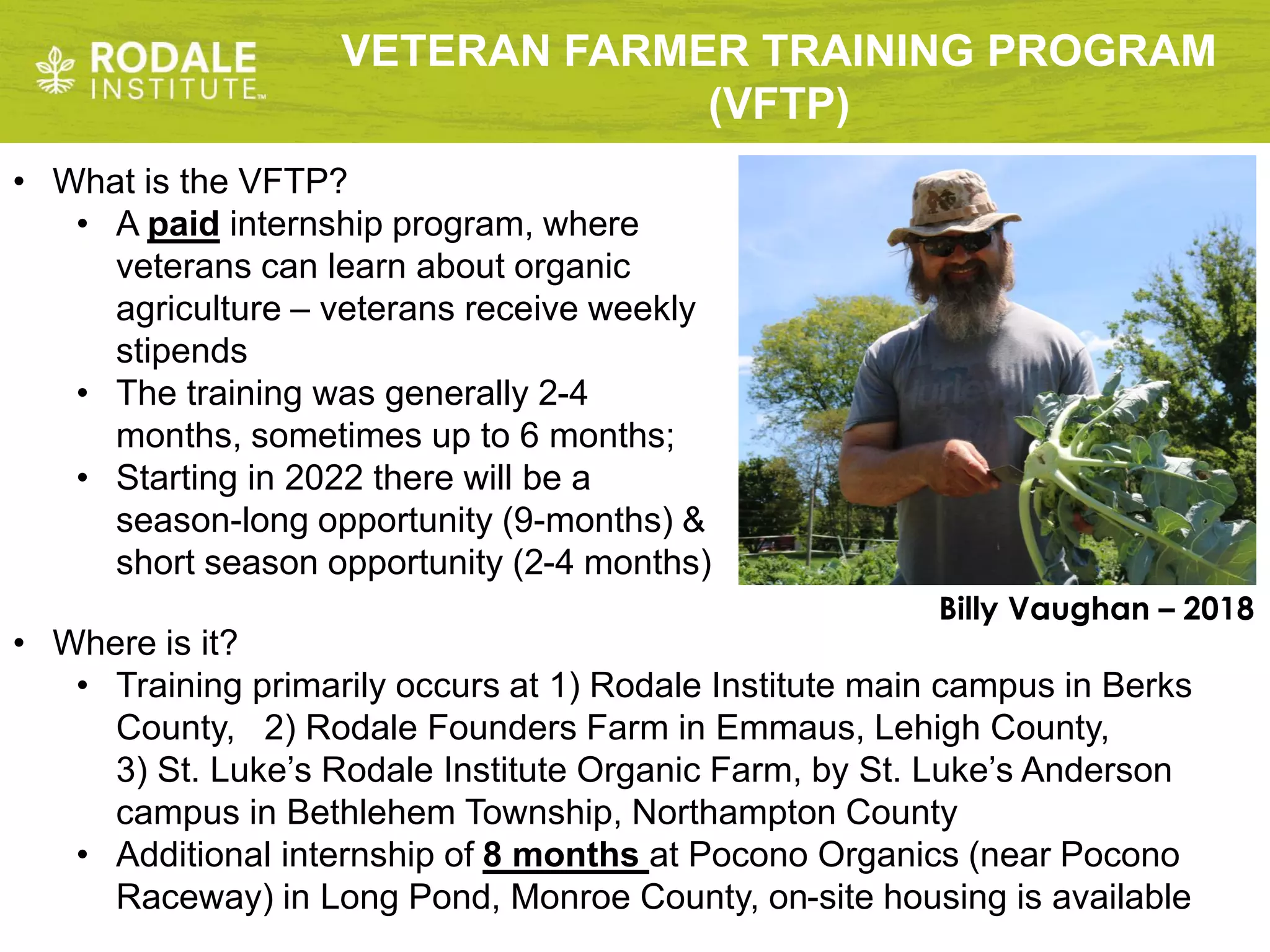 Rodale Veterans Farmer Training Program | PPT