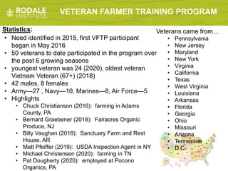 Rodale Veterans Farmer Training Program | PPT