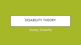 an introduction to disability theory | PPT