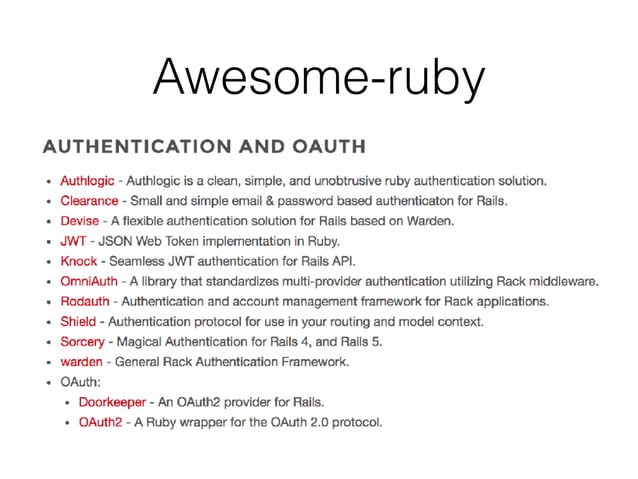 Rodauth: Clean Authentication | PPT