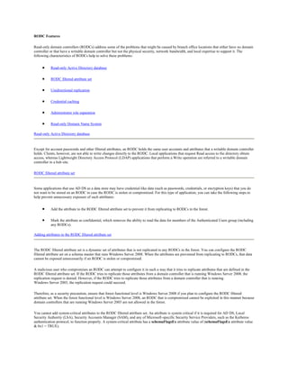 Rodc features | DOCX