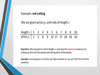 Rod cutting algorithm | PPTX
