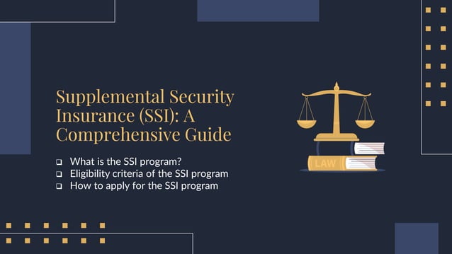 Supplemental Security Insurance (SSI): A Comprehensive Guide | PDF ...