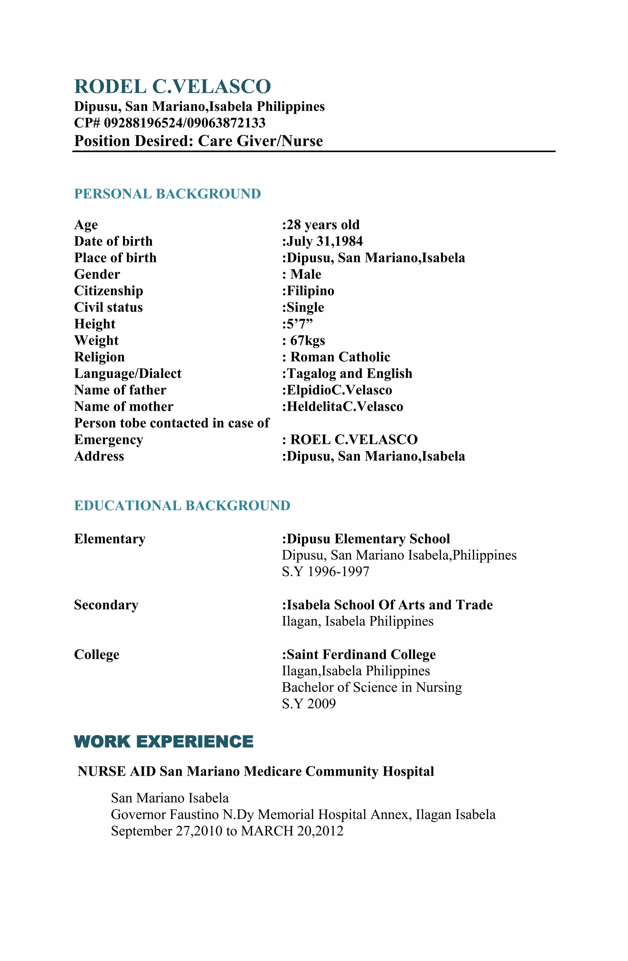 Rodel c velasco | DOCX