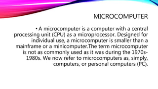 THE FOUR BASIC TYPES OF A COMPUTERS | PPTX