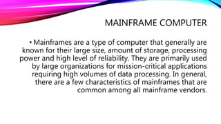 THE FOUR BASIC TYPES OF A COMPUTERS | PPTX