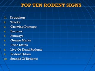 Rodent control 1 | PPT | Infectious Diseases | Diseases and Conditions
