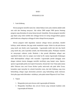 Rodentia&lagomorpha | PDF
