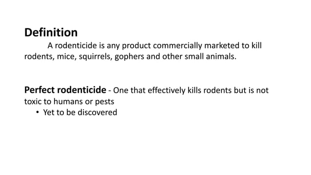 rodenticide definition and classification | PPTX