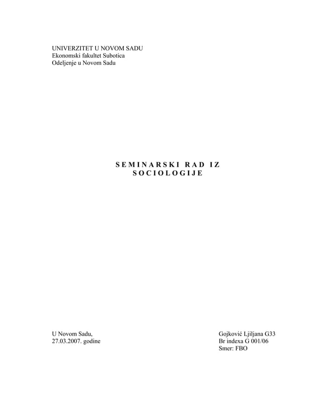 Rod i ljudska seksualnost sociologije | DOC