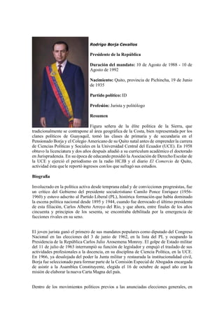 Rodrigo Borja Cevallos | DOC