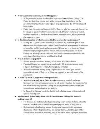 Rodrigo Duterte Official Research Document | PDF