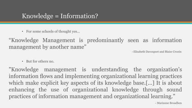 A brief introduction to Knowledge Management | PPTX