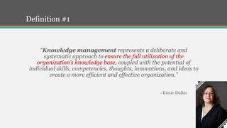 A brief introduction to Knowledge Management | PPTX