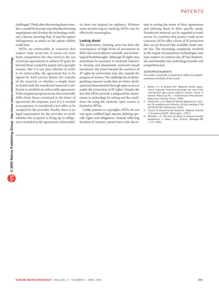 Material Transfer Agreements | PDF