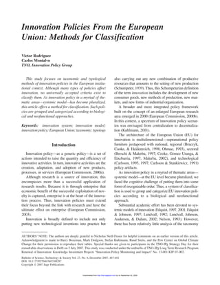 EU Innovation Policies | PDF