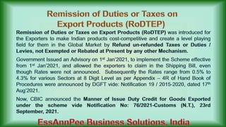 RoDTEP Scheme - Manner to Issue & Utilization of Duty Credit for Goods ...