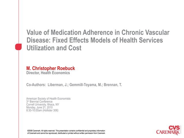 Value of Medication Adherence in Chronic Vascular Disease: Fixed ...