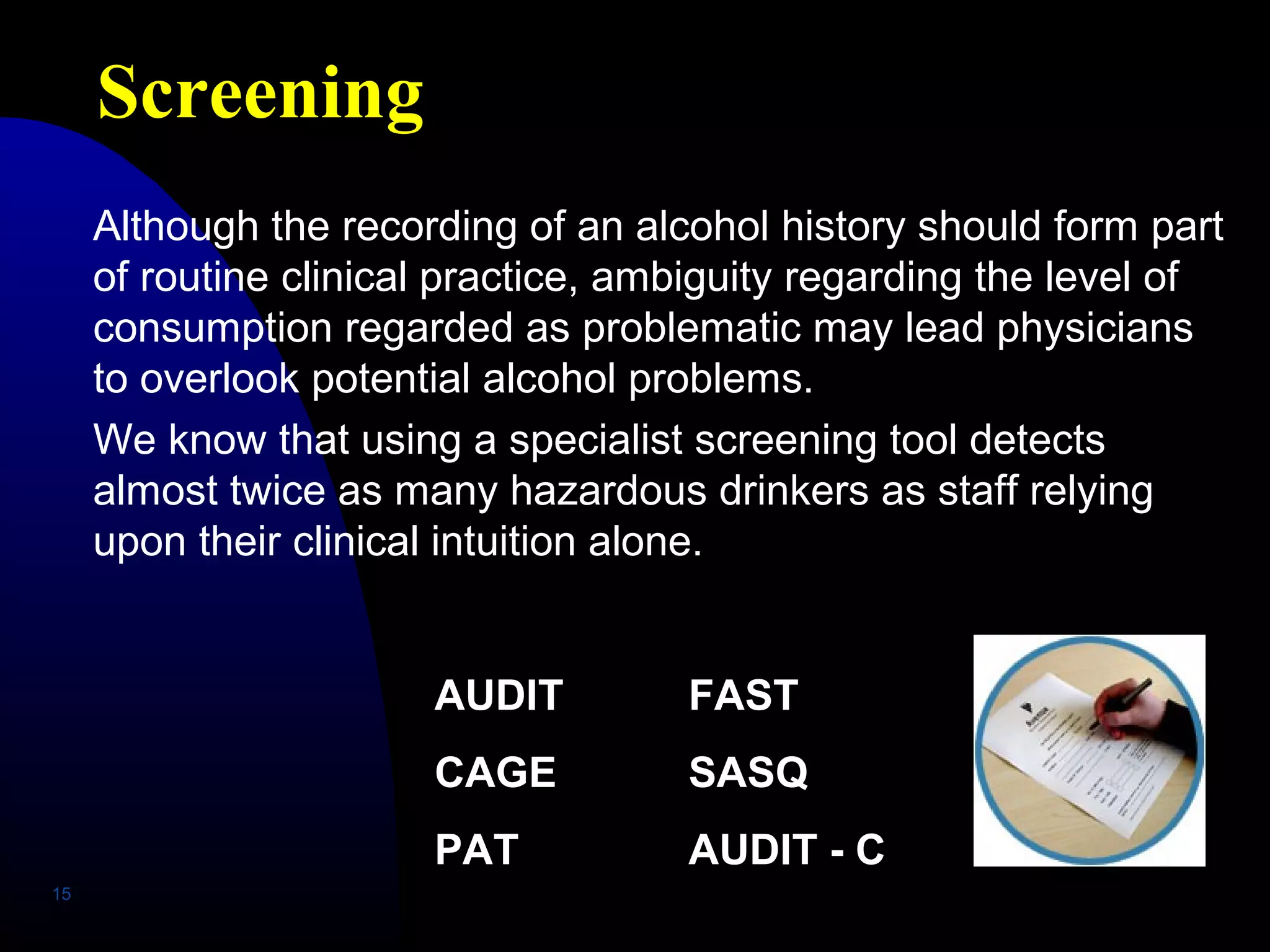 Brief interventions and motivational enhancement therapy for alcohol ...