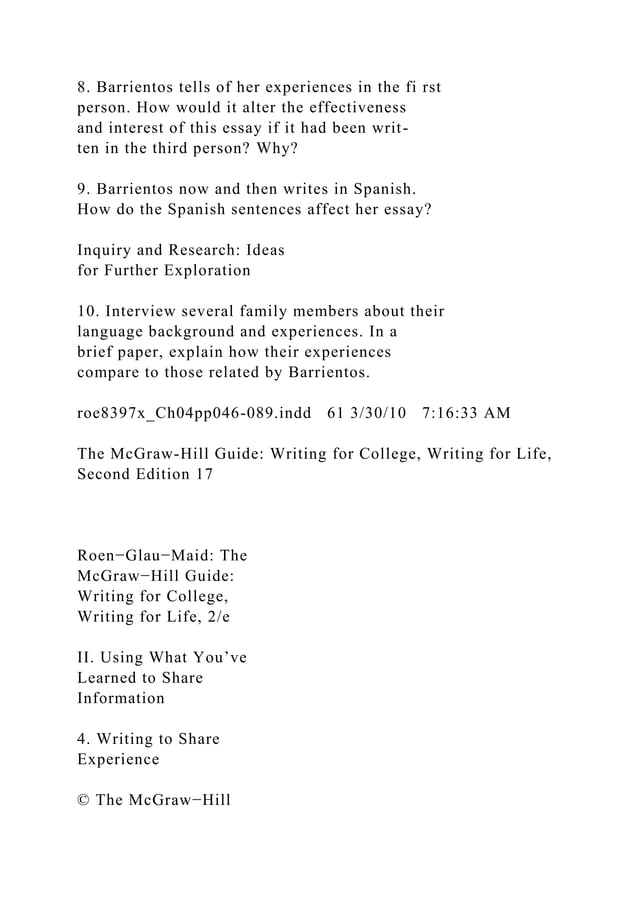 Roen−Glau−Maid The McGraw−Hill Guide Writing for College.docx