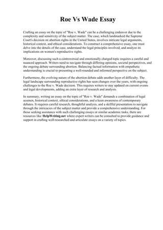 Roe Vs Wade Essay.pdf
