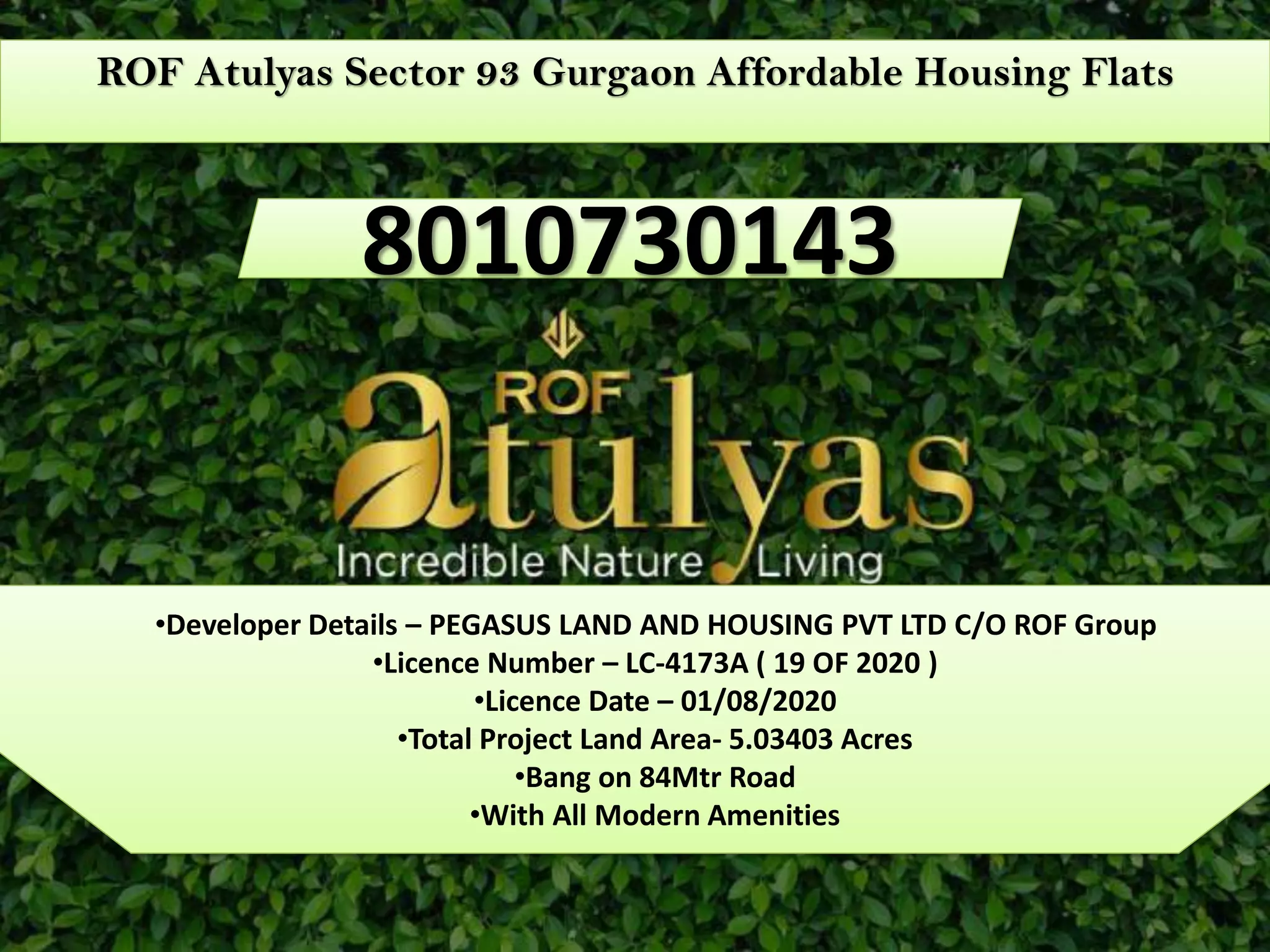 Rof atulyas | rof affordable sector 93 | 2bhk 3bhk flats in gurgaon | PDF