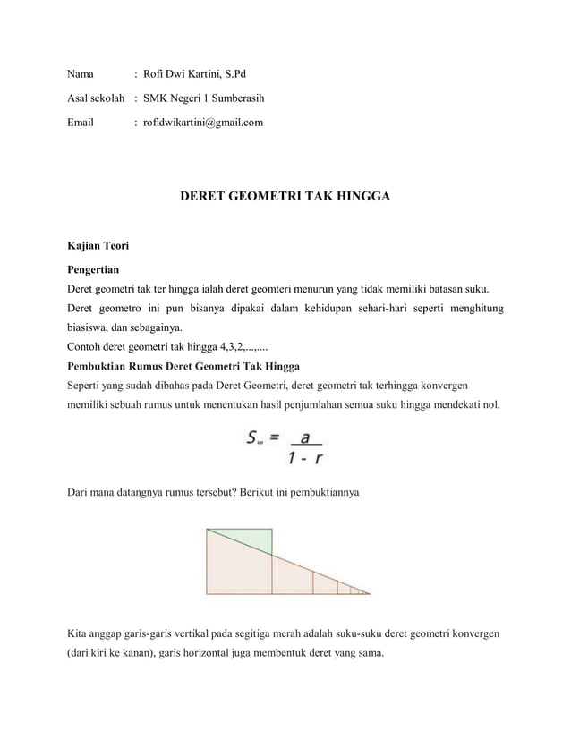 Deret Geometri Tak Hingga | PDF