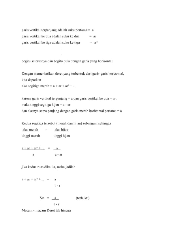 Deret Geometri Tak Hingga | PDF