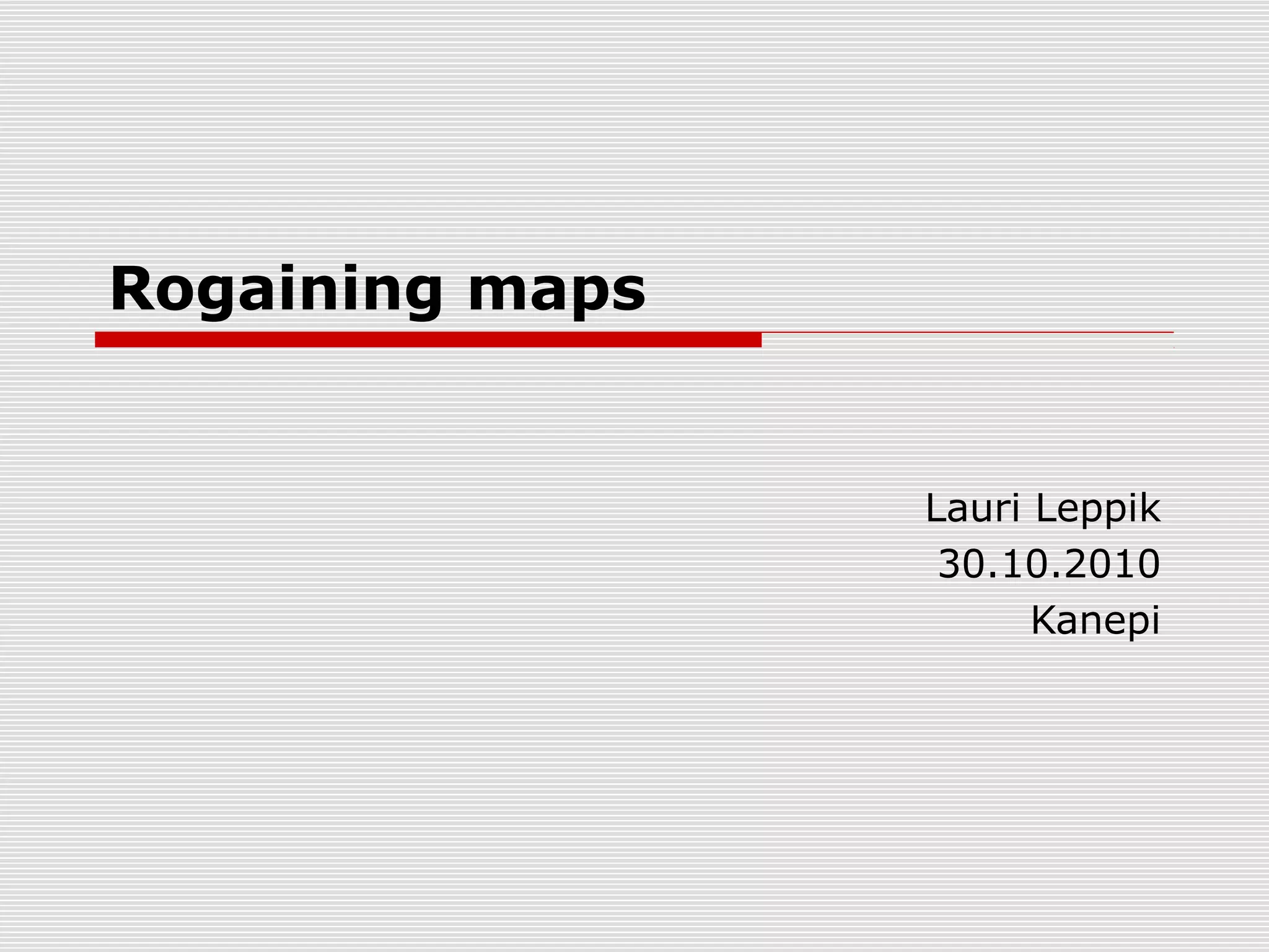 Rogaining maps | PPT