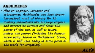 Hellenistic Mathematics -Archimedes | PPT