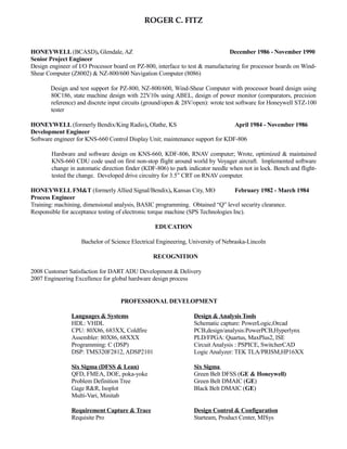 Roger Fitz 2-1-2013 resume | PDF