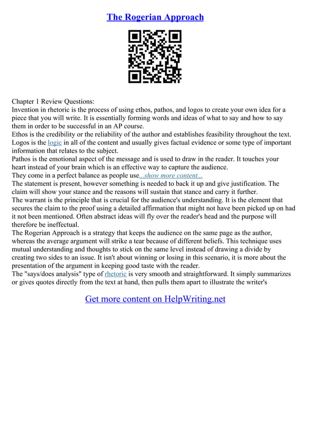 Rogerian Essay Example | PDF