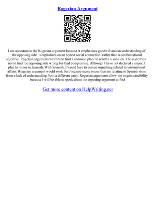 Rogerian Essay Example | PDF
