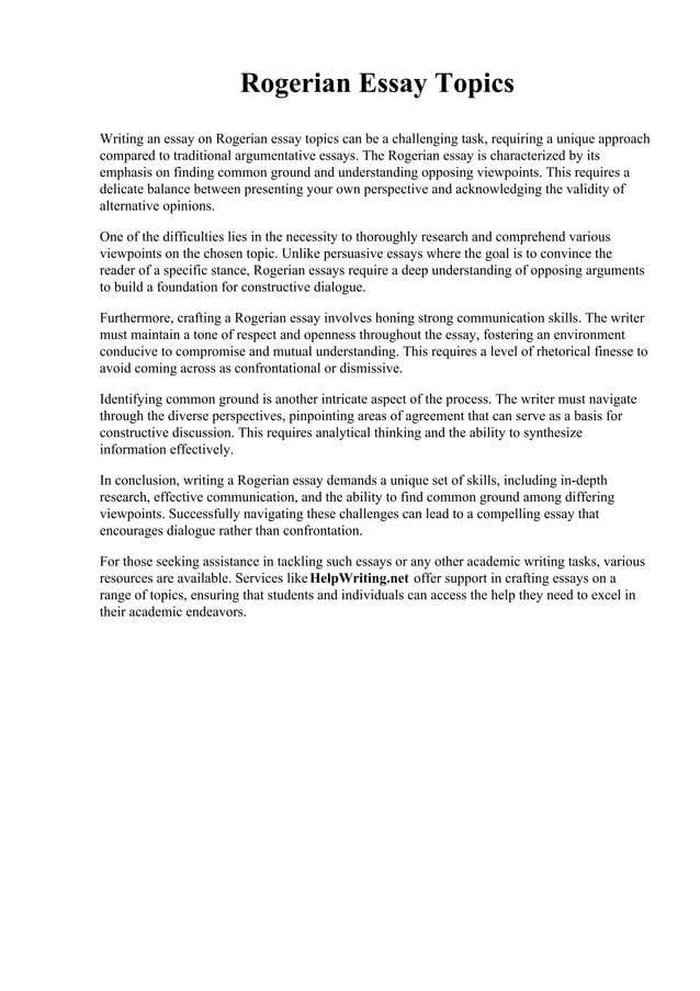 Rogerian Essay Topics.pdfRogerian Essay Topics | PDF