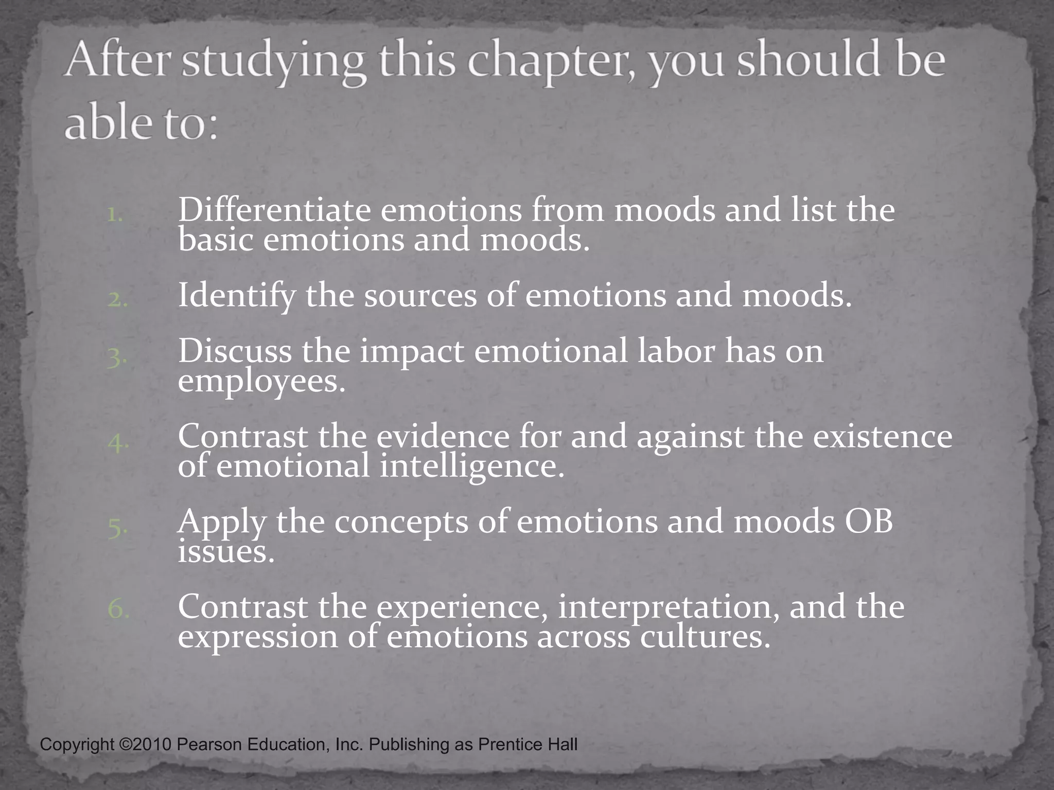Introduction to Emotions and Moods in Organizational Behavior | PPT ...