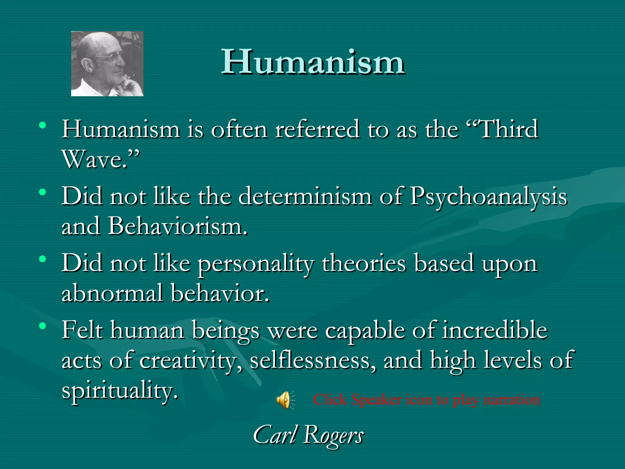 Humanistic Theories: Carl Rogers | PPT