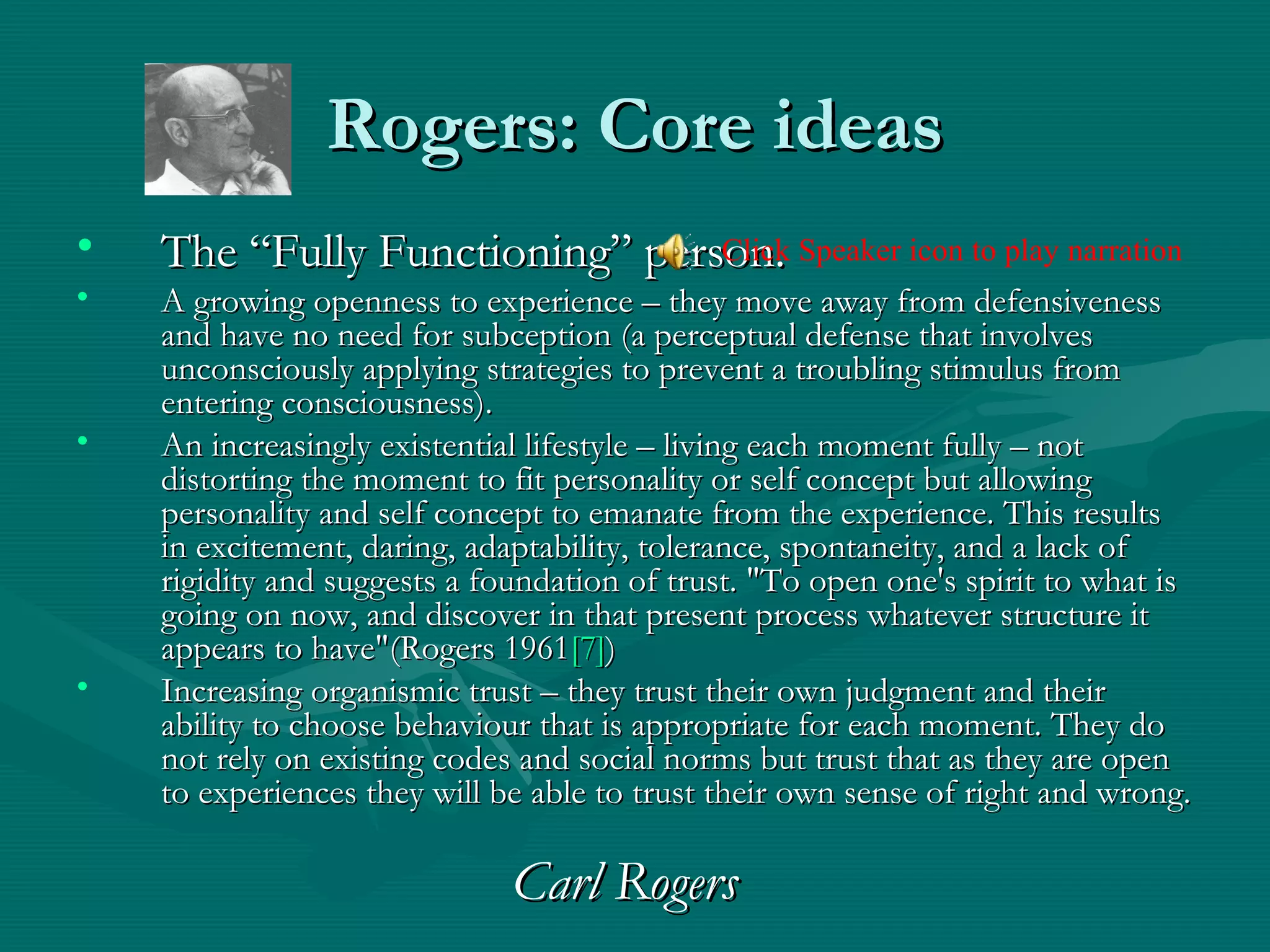 Humanistic Theories: Carl Rogers | PPT