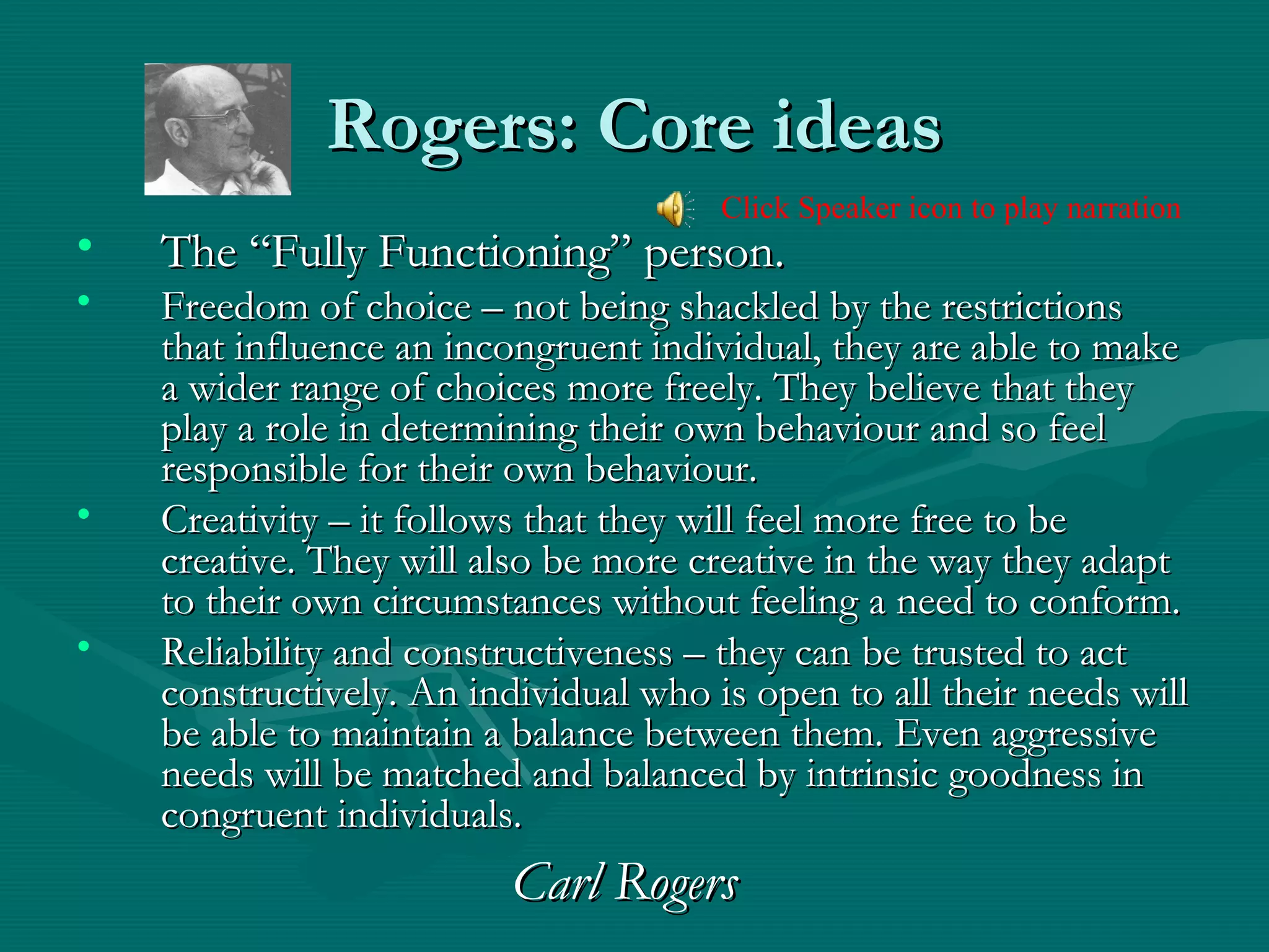 Humanistic Theories: Carl Rogers | PPT
