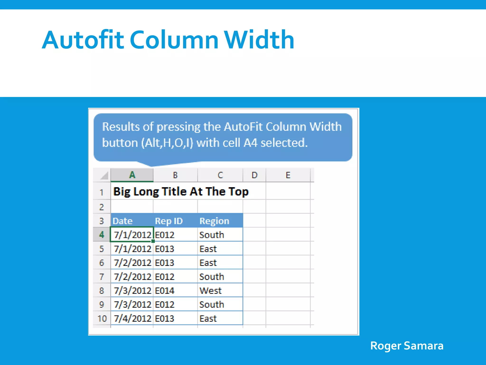Roger Samara | Microsoft Excel Tips And Shortcuts | PPTX
