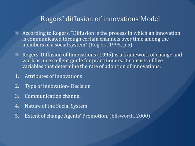 Rogers' diffusion of innovations model | PPTX | Business | Business and ...