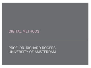 Digital Methods by Richard Rogers | PDF