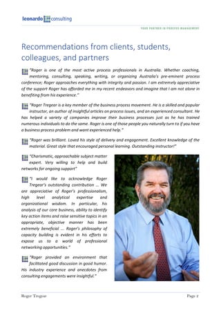 Roger Tregear (long form resume) | PDF