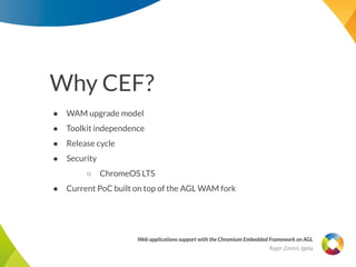 Web Applications Support with the Chromium Embedded Framework on AGL | PDF