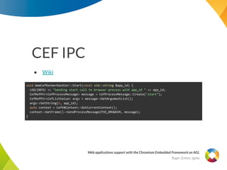 Web Applications Support with the Chromium Embedded Framework on AGL | PDF