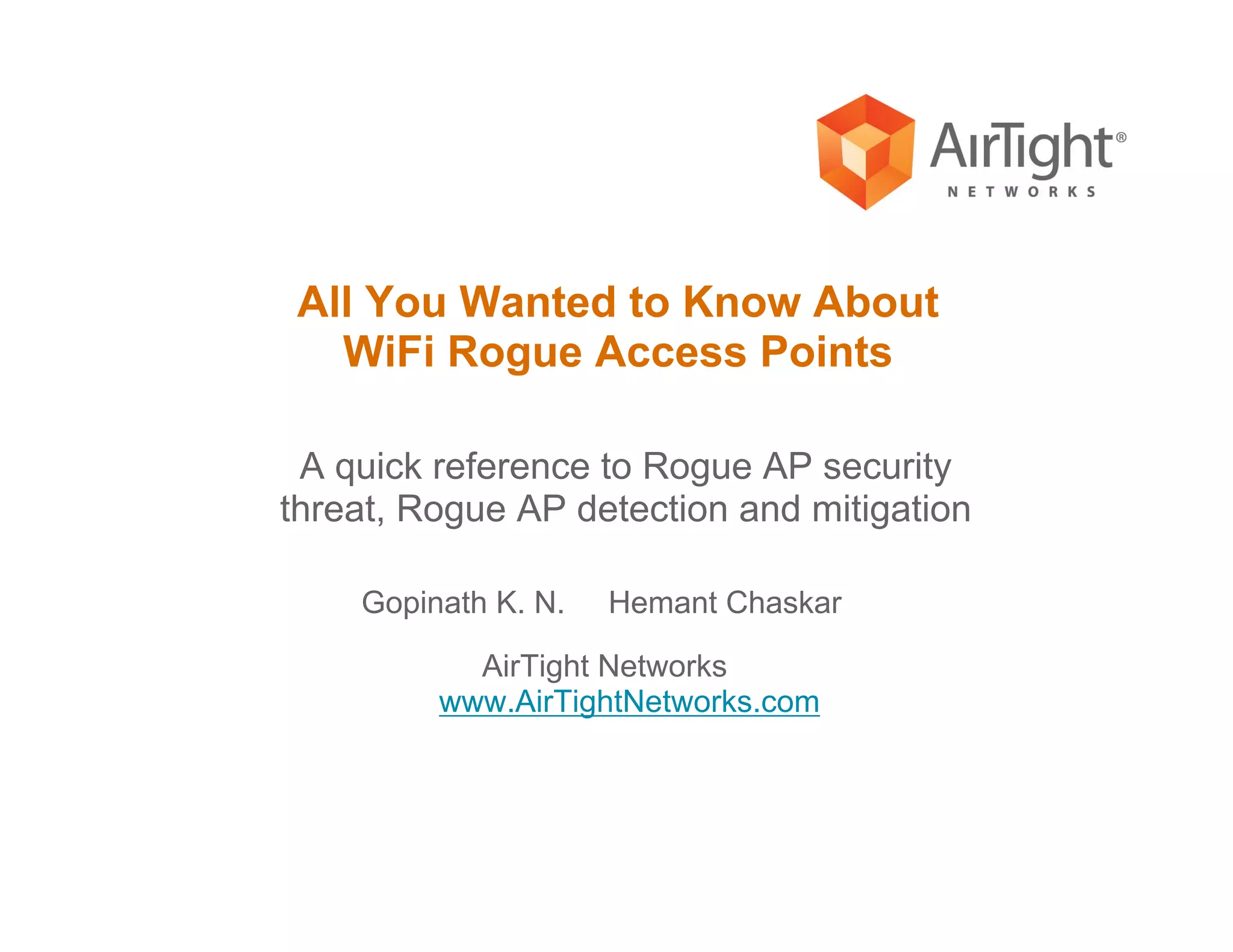 FAQ - Rogue AP - What is Rogue Access Point? | PDF