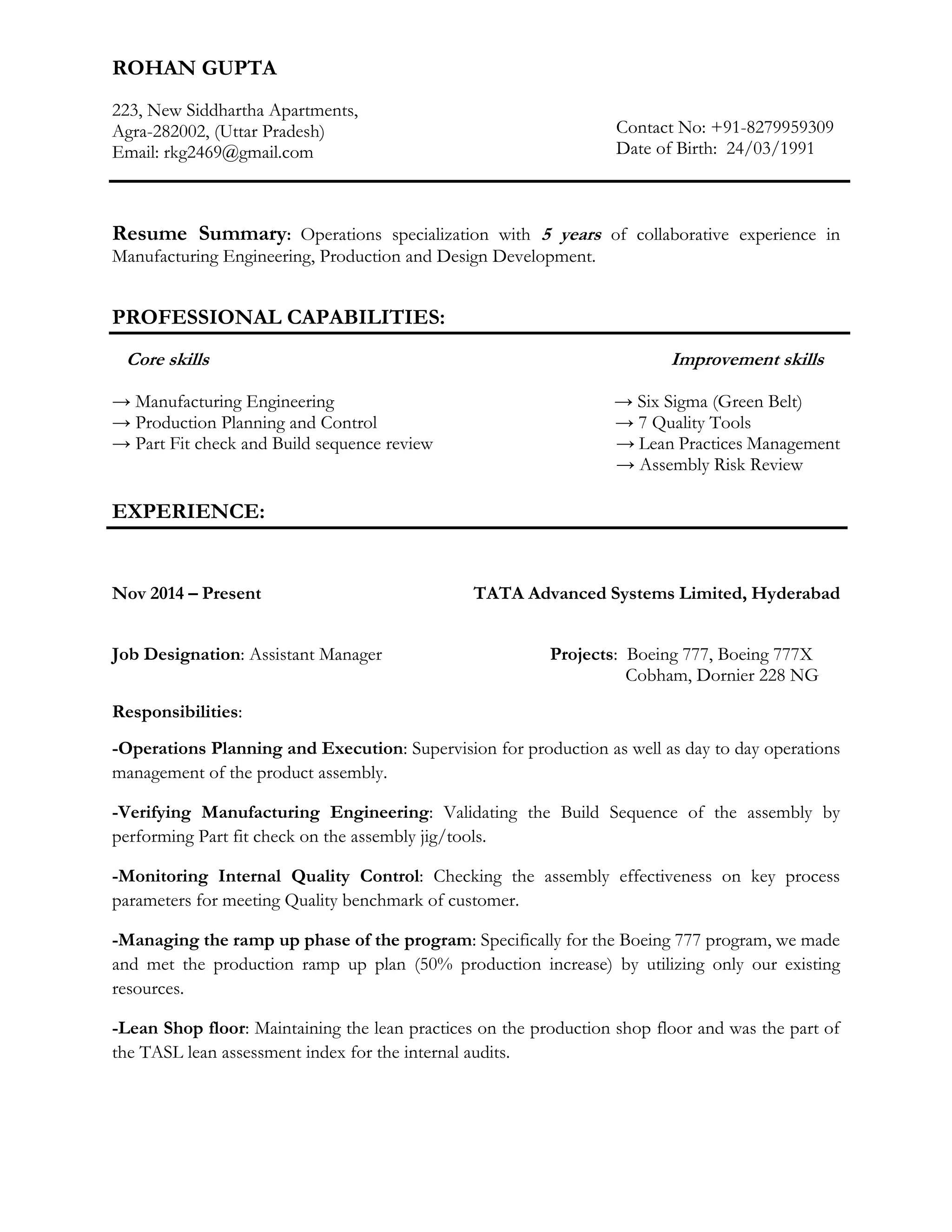 Rohan Gupta Resume | PDF
