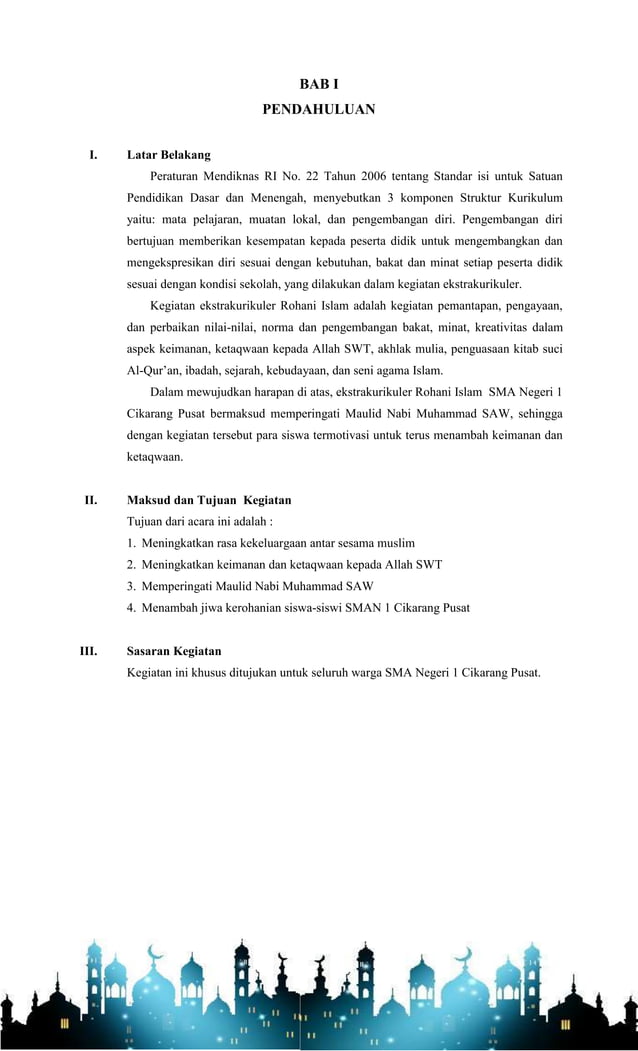 (ROHANI ISLAM) Proposal Maulid Nabi Muhammad SAW 1444H - SMAN 1 ...