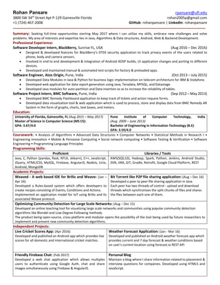 Rohan pansare cs_resume | PDF | Programming Languages | Computing